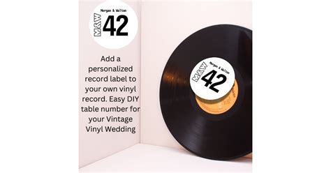 Any Color Table Number Sticker For Vinyl Record Zazzle