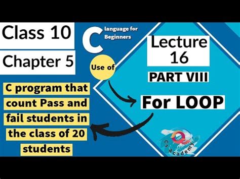 The C Program Input Marks Of 20 Students Of Class Count Pass Fail