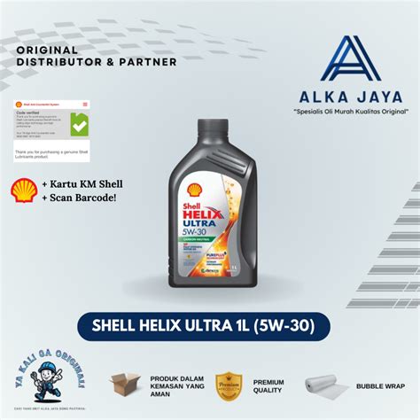 Jual Oli Mesin Mobil Shell Helix Ultra 1l Sae 5w 30 Original Shell Cek