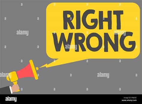 Word Writing Text Right Wrong Business Concept For Choose Between Two Decisions Correct And Bad