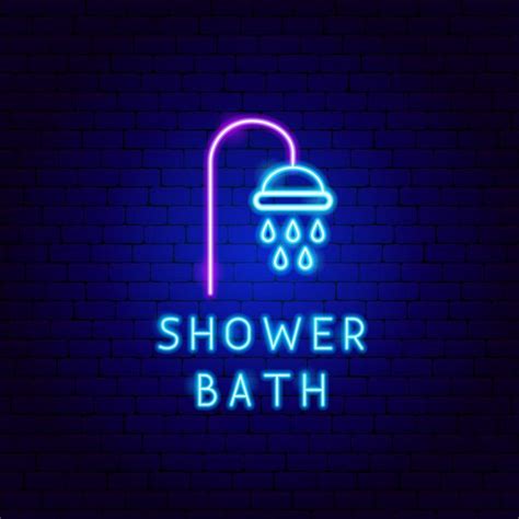 Premium Vector Shower Bath Neon Label