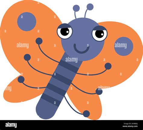 Cute Moth Character Funny Cartoon Butterfly Flying Stock Vector Image And Art Alamy