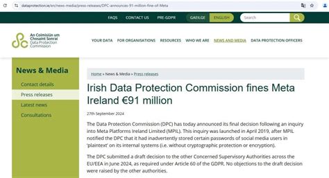 Ирландската Комисия за защита на данните глоби Meta Ireland с 91 млн евро Irina Duncheva