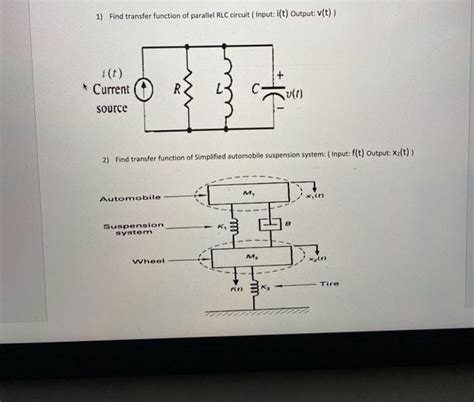 Solved 1 Find Transfer Function Of Parallel Rlc Circuit