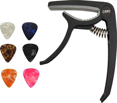 Guitar Capo With 6 Guitar Picks Capo For Acoustic Guitar Ukulele Capo