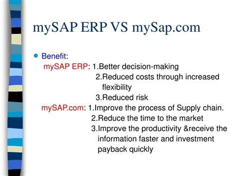 Ppt Comparisons Between Mysap And My Sap Erp Powerpoint Presentation