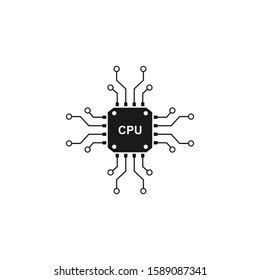 Microchip Line Icon Cpu Central Processing Stock Vector Royalty Free Shutterstock
