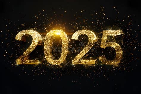 Happy New Year 2025 Gold Shiny Numbers Festive Silvester New Year S