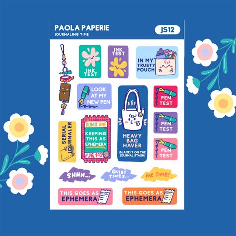 Js12 Journaling Time Sticker Sheet For Planner Journal Scrapbook
