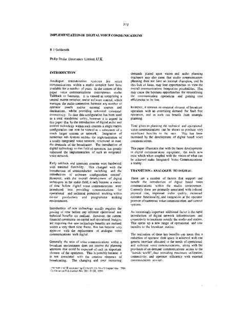 Implementation Of Digital Voice Communications Iet Conference