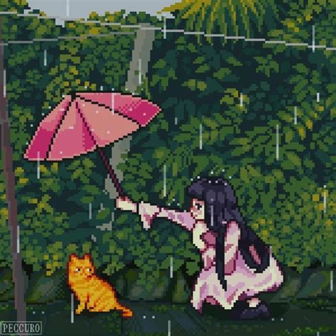 Peccuro On Instagram September Rain ☔ Pixelart Pixel Art