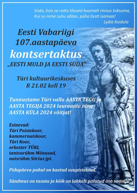 Eesti Vabariigi 107 Aastapäeva Kontsertaktus Eesti Muld Ja Eesti SÜda