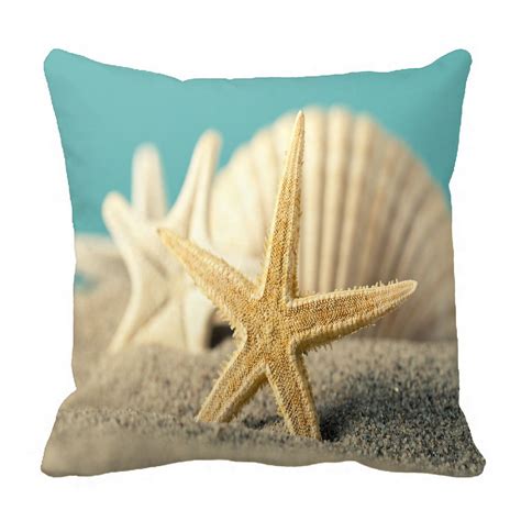 Phfzk Summer Seascape Pillow Case Starfish And Seashell On The Sandy