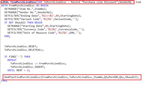 event request in codeunit 7010 purch price calc mgt in
