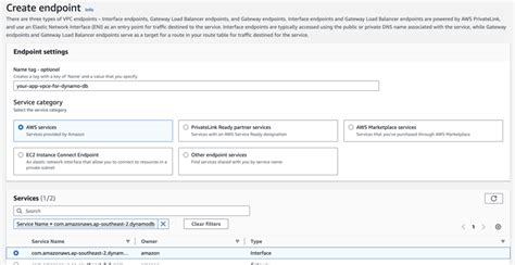 creating and linking vpc endpoint of type interface using terraform and aws management console