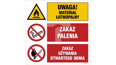 ZNAK OI025 Strefa zagrożenia wybuchem Zakaz palenia Zakaz używania