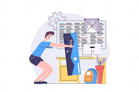 Web Development Concept In Modern Flat Design For Web Developer Creating And Programming