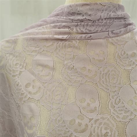 Black Skull Lace Fabric Lace Skull Pattern Skull Lace Material Skull