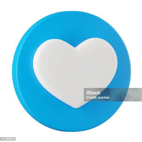 원형 버튼에 있는 하트 아이콘의 3d 렌더링 소셜 미디어 개념 3차원 형태에 대한 스톡 사진 및 기타 이미지 3차원 형태 Brand Name Online