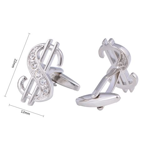 High End Dollar Sign Cufflinks French Shirt Cuff B Vicedeal