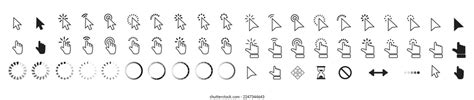 Computer Mouse Click Cursor Arrow Icons Stock Vector Royalty Free