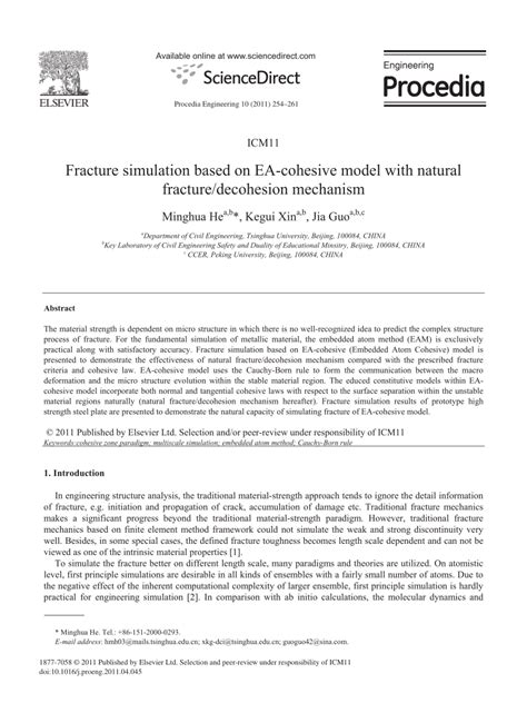 PDF Fracture Simulation Based On EA Cohesive Model With Natural
