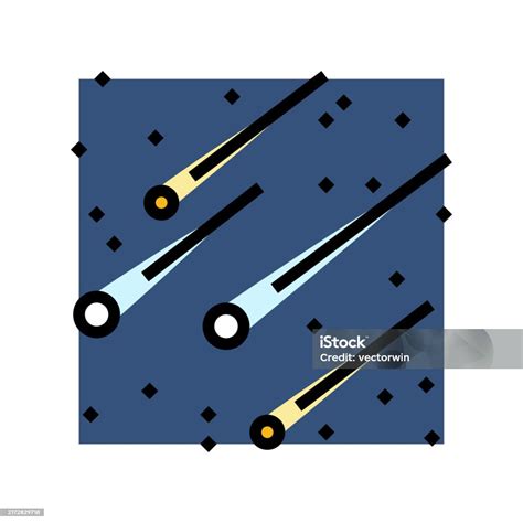 유성우 날씨 자연 현상 색상 아이콘 벡터 일러스트 레이 션 비에 대한 스톡 벡터 아트 및 기타 이미지 비 유성 0명 Istock