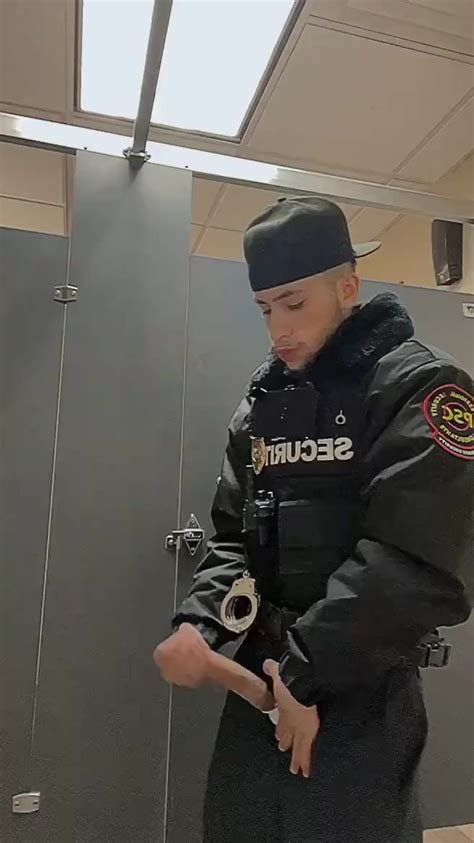 Sexy Security Guard Jerking Off