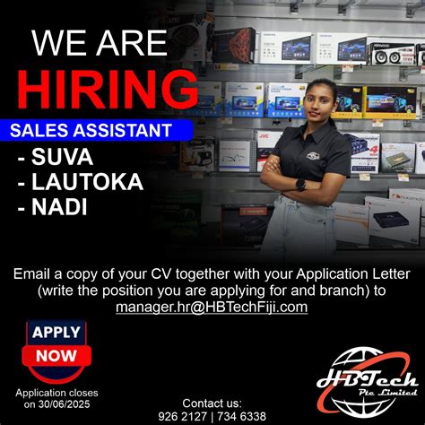 Hb 🚨 Hiring Sales Assistants 🚨 Locations Suva Nadi And Lautoka Great