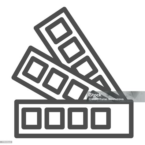 팬 색상 팔레트 선 아이콘입니다 흰색으로 격리된 색상 가이드 벡터 그림입니다 팔레트 개요 스타일 디자인 웹 및 응용 프로그램을 위해 설계 Eps 10 10에 대한 스톡 벡터