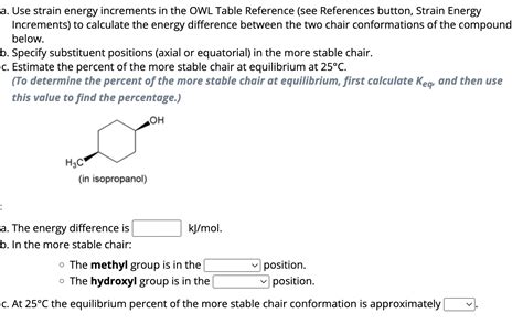 Use Strain Energy Increments In The OWL Table Chegg