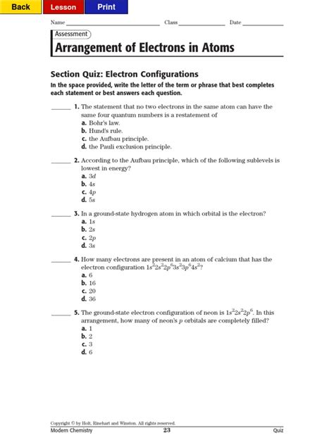 Electron Configurations Practice Test A Pdf Electron Configuration