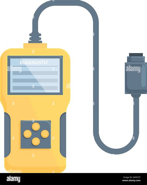 Flat Design Illustration Of A Professional Handheld Vehicle Diagnostic