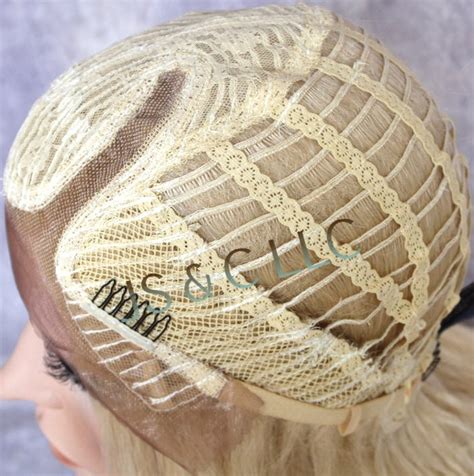 Bleached Blonde Luscious Human Hair Blend Full Lace Front Wig Etsy