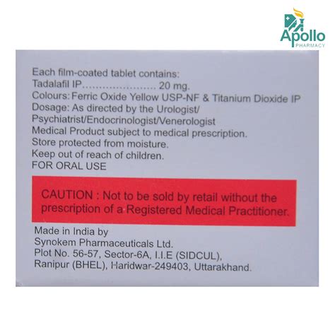 Tadact Tablet S Price Uses Side Effects Composition Apollo Pharmacy