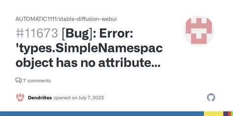 Bug Error Typessimplenamespace Object Has No Attribute Cn1