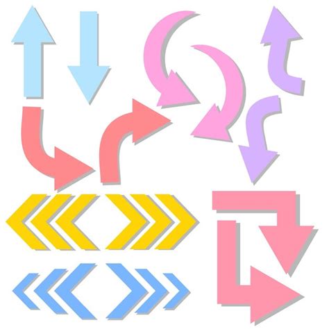 Conjunto De Flechas Coloridas Para Marcar En Estilo Plano Vector Premium