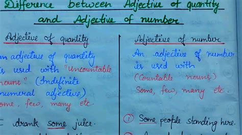 Difference Between Adjective Of Quantity And Number Shivam Education