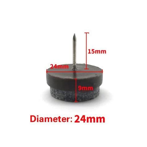 PIED DE MEUBLE 24mm Brown 30 pièces de clous en feutre plastique terre Tables à ongles