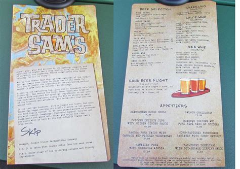05 Trader Sams Grotto Menu1 The Disney Blog