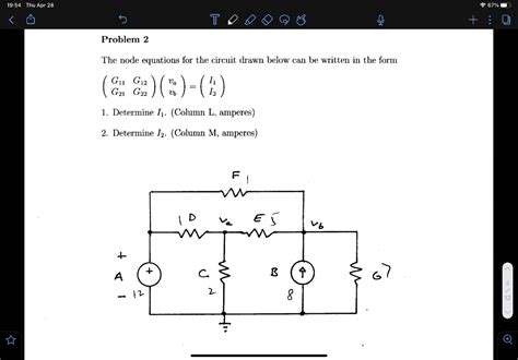 Solved Thu Apr S Problem The Node Equations For Chegg Com