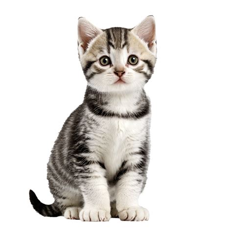 Americano Cabello Corto Gato Gatito Sentado Aislado Transparente Foto PNG
