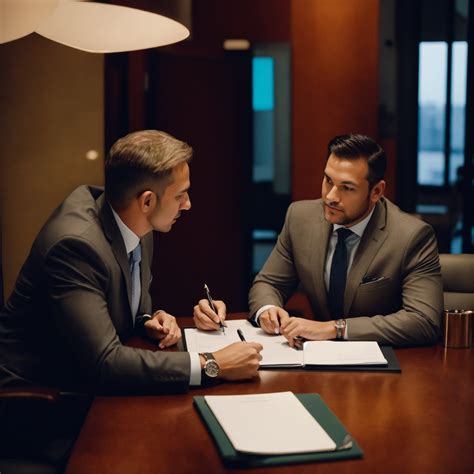 Lexica A Photo Of A Financial Advisor Meeting With A Client The Advisor Is Sitting At A Desk