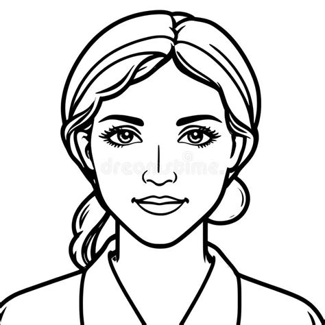 Photo Simple Line Icon Of A Compassionate Woman On A White Background