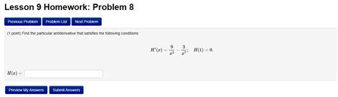 solved lesson 9 homework problem 8 previous problem problem