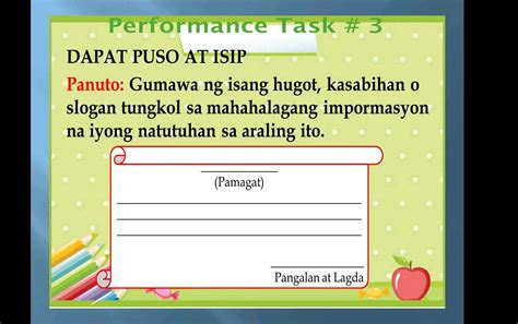 Performance Task 3 DAPAT PUSO AT ISIP Panuto StudyX