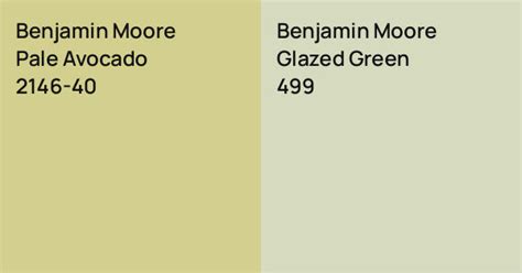 Benjamin Moore Pale Avocado Vs Benjamin Moore Glazed Green Comparison