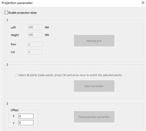 File Menu Projection Parameter Ezcad Manual Daditime