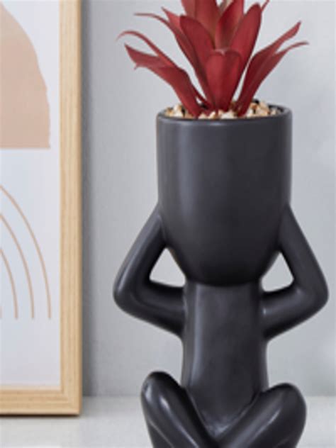 Buy Home Centre Gloria Black Ceramic Human Planter Planters For