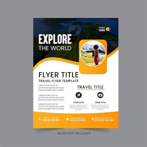 Vector Explora La Plantilla De Volante De Aventura De Viajes Por El Mundo Vector Premium